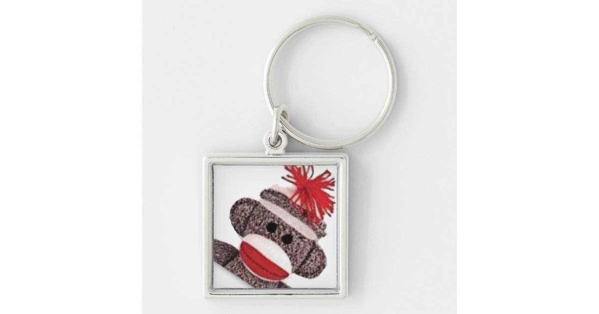 Sock Monkey merchandise products gifts Keychain | Zazzle