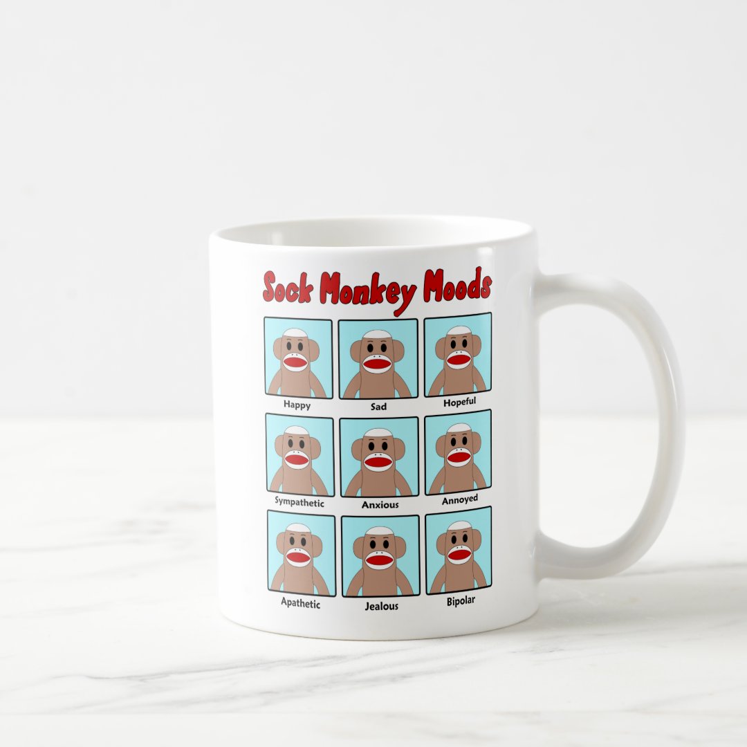 Sock Monkey Moods Mug | Zazzle