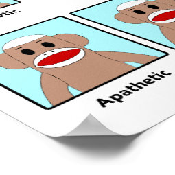 Sock Monkey Moods Poster | Zazzle