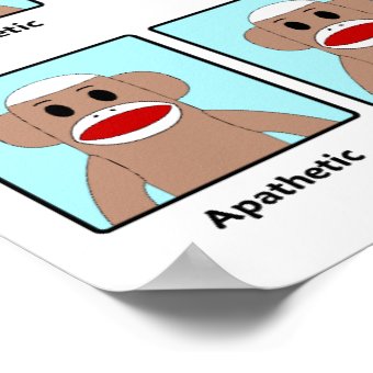 Sock Monkey Moods Poster | Zazzle