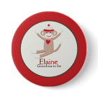 Sock Monkey NAME TAG Custom Button | Zazzle