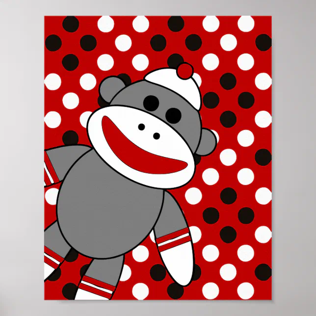 Sock Monkey Nursery Wall Art | Zazzle