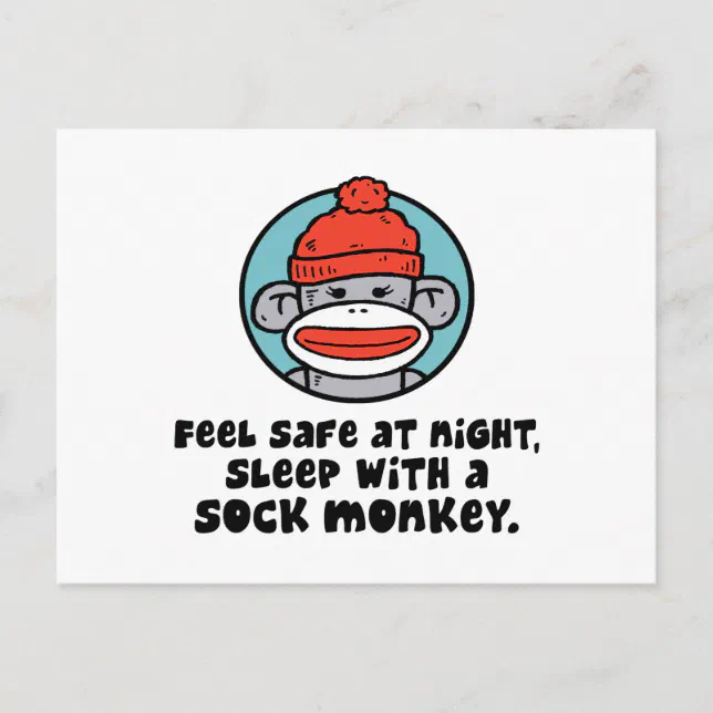 Sock Monkey Postcard | Zazzle