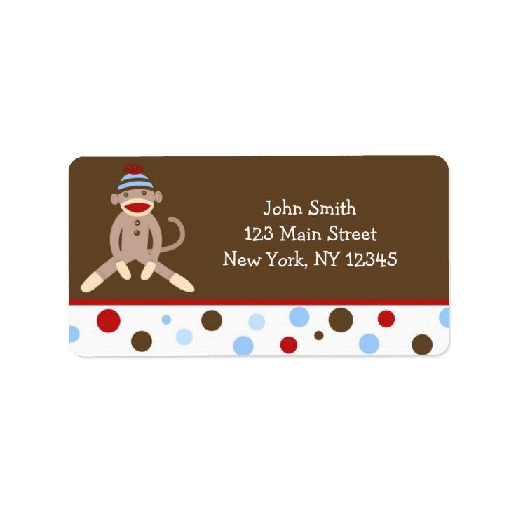 Sock Monkey Return Address Labels | Zazzle