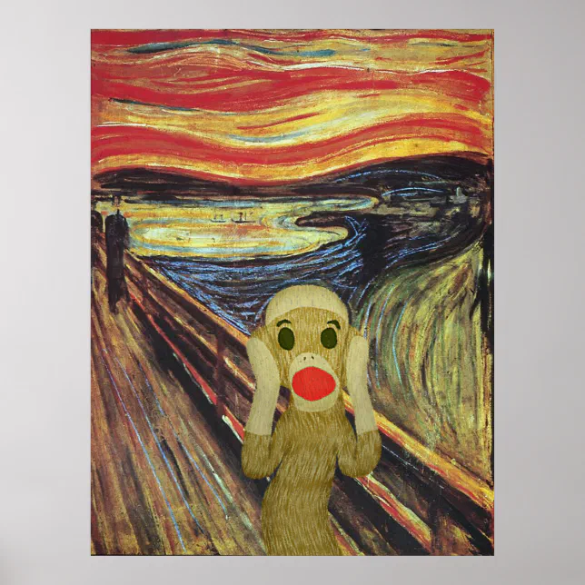 Sock Monkey Scream poster | Zazzle
