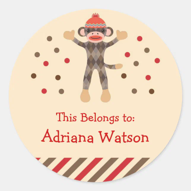 Sock Monkey Sticker | Zazzle