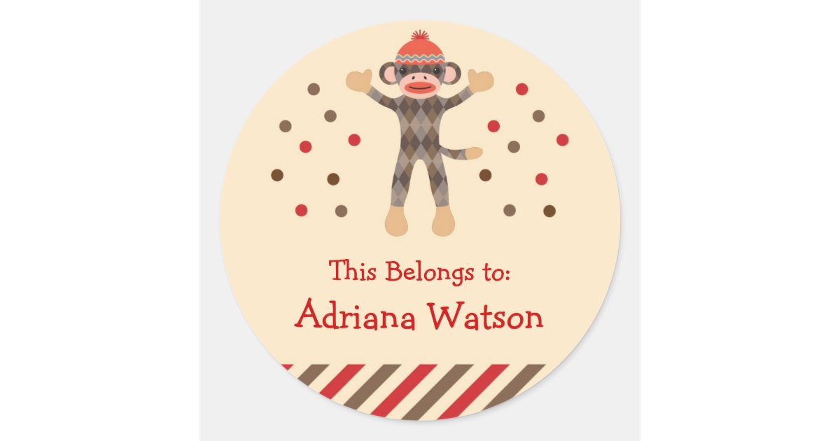 Sock Monkey Sticker | Zazzle