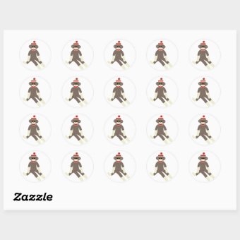 Sock monkey sticker | Zazzle