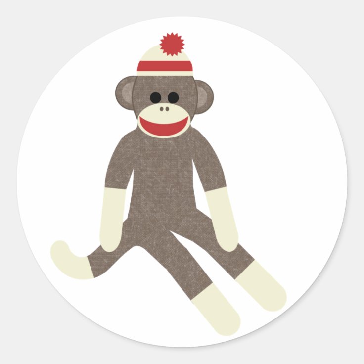 Sock monkey sticker | Zazzle