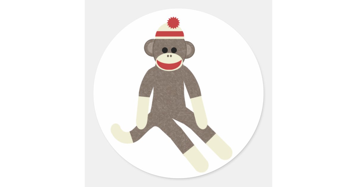 Sock monkey sticker | Zazzle