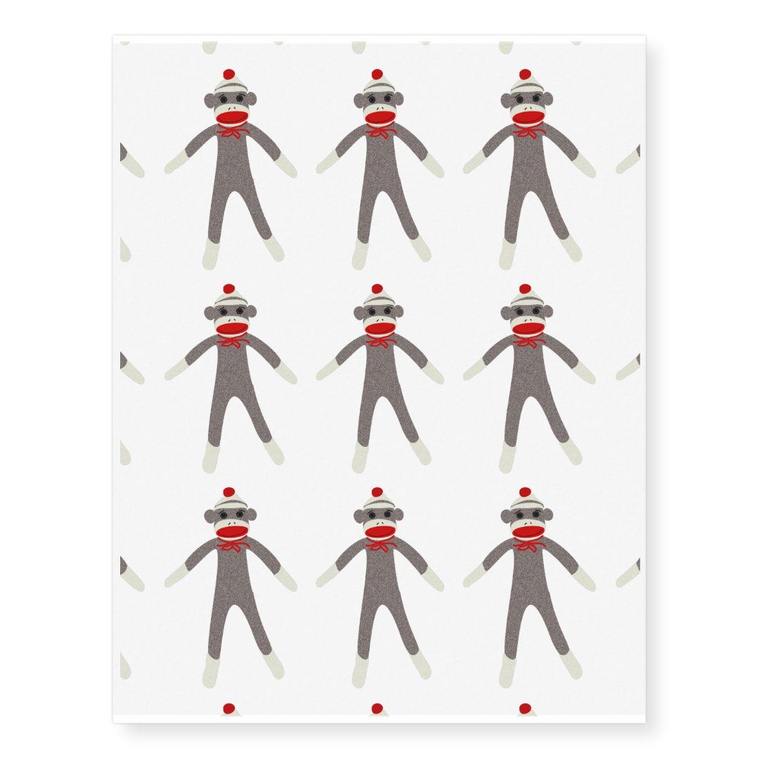 Sock Monkey Temporary Tattoos | Zazzle
