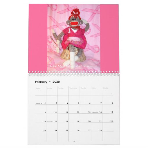 Sock Monkeys for the Cure Wall Calendar | Zazzle