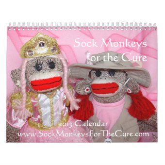 Sock Monkeys for the Cure Wall Calendar | Zazzle