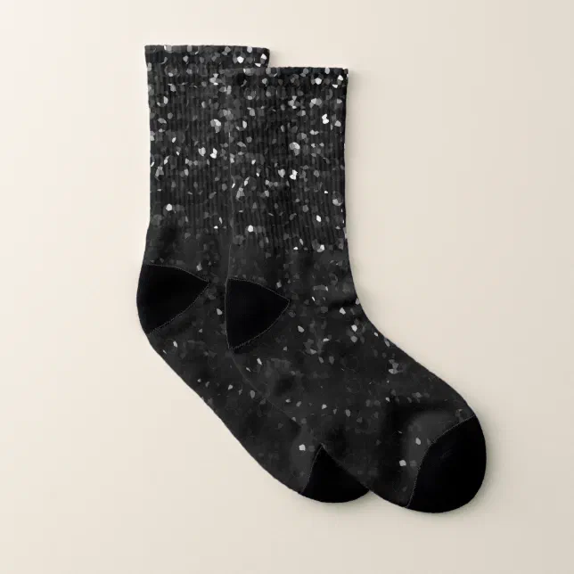 Socks Black Crystal Bling Strass | Zazzle