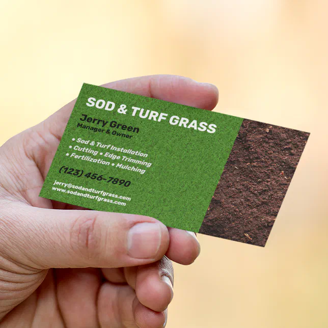 Sod and Turf Lawn Care Services Business Card | Zazzle