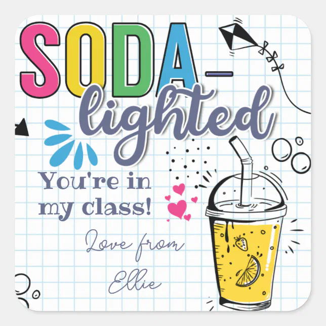 soda -lightful square sticker | Zazzle