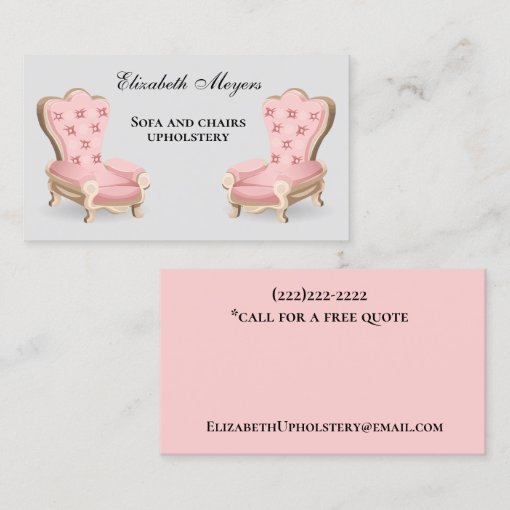 Sofa and Chairs Upholstery Business Card | Zazzle