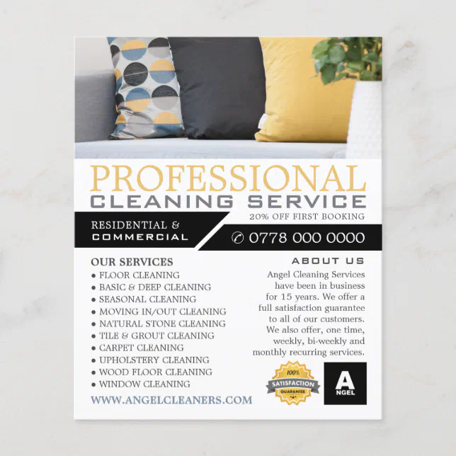 Sofa Cushions, Cleaning Service Advertising Flyer | Zazzle