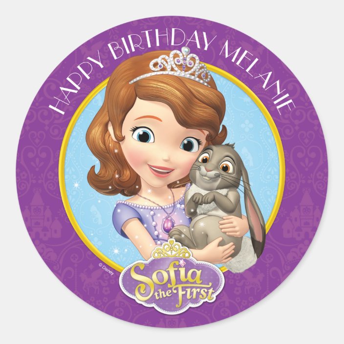 Sofia the First Birthday Classic Round Sticker | Zazzle.com