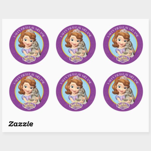 Sofia the First Birthday Classic Round Sticker | Zazzle