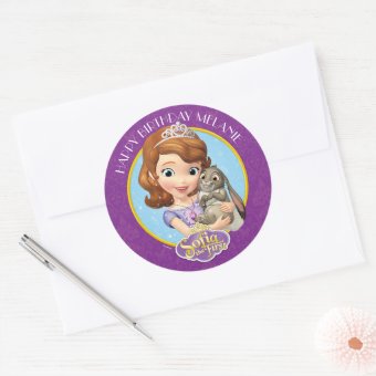 Sofia the First Birthday Classic Round Sticker | Zazzle