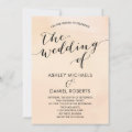 Soft Apricot Watercolor Wedding Invitation, Blush Invitation | Zazzle