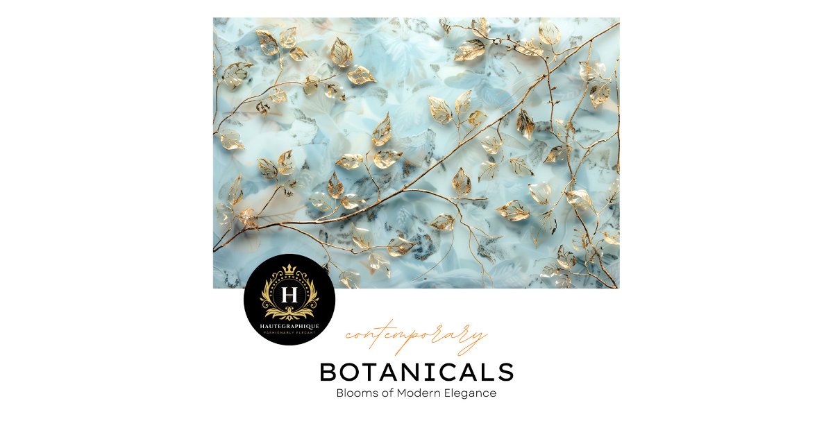 Soft Blue and Gold Leaf Tissue Paper | Zazzle