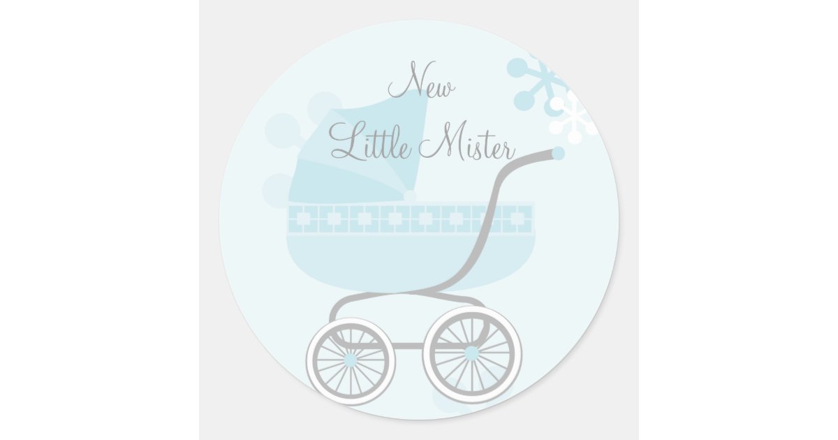 Soft Blue Baby Buggy Classic Round Sticker | Zazzle