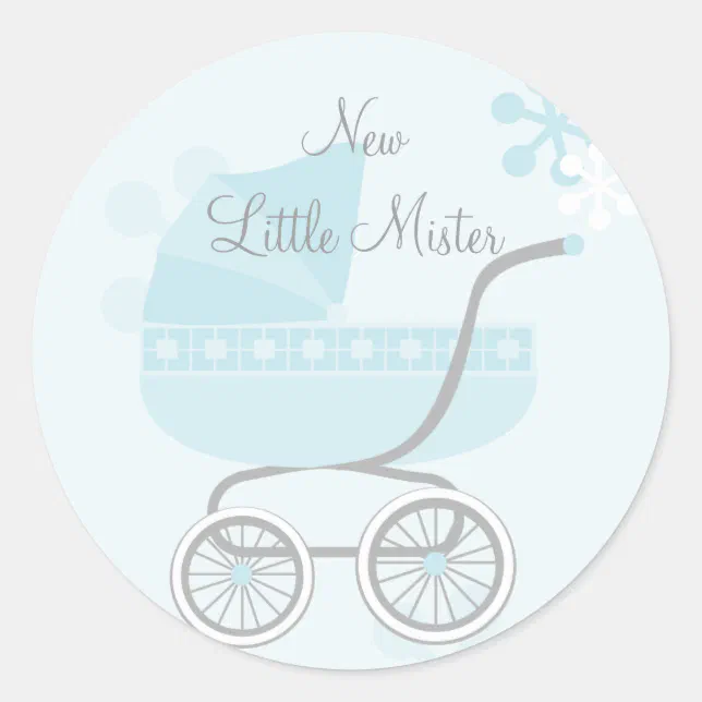Soft Blue Baby Buggy Classic Round Sticker | Zazzle