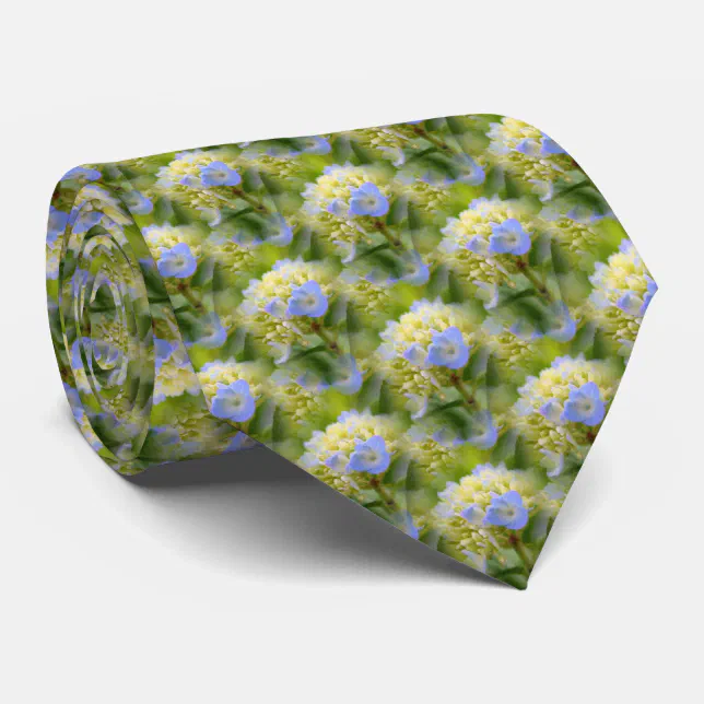 Soft Blue Hydrangea Flower Nature Pattern Neck Tie | Zazzle