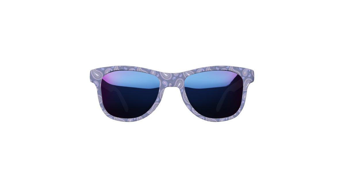 Soft Blue Paisley Custom Sunglasses | Zazzle