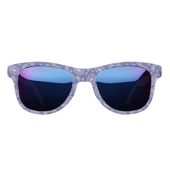 Soft Blue Paisley Custom Sunglasses | Zazzle