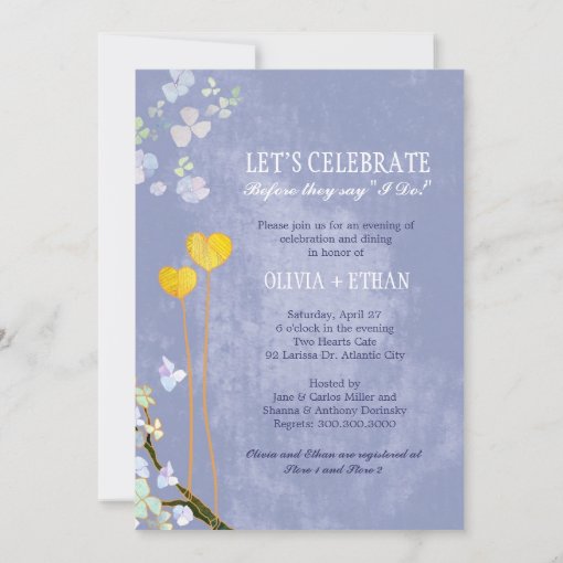 Soft Blue Spring Wedding Couples Shower Invitation | Zazzle