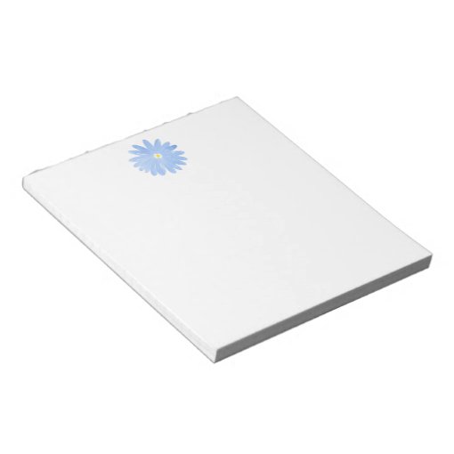 Soft Blue Watercolor Daisy Notepad | Zazzle