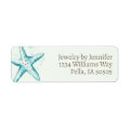Soft Blue Watercolor Starfish Stylish Ocean Beach Label | Zazzle