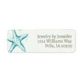 Soft Blue Watercolor Starfish Stylish Ocean Beach Label | Zazzle