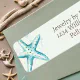Soft Blue Watercolor Starfish Stylish Ocean Beach Label | Zazzle