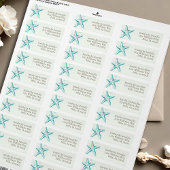 Soft Blue Watercolor Starfish Stylish Ocean Beach Label | Zazzle