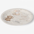 Soft Brown Bear & Balloons Neutral Baby Shower Paper Plates | Zazzle