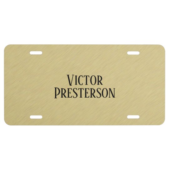 Soft Brushed Gold License Plate | Zazzle.com
