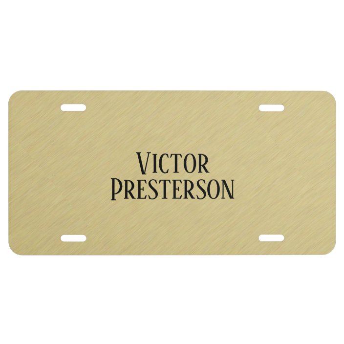 Soft Brushed Gold License Plate | Zazzle.com