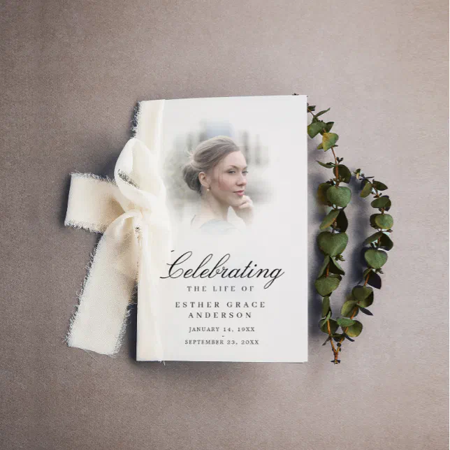 Soft Celebration of Life Funeral Folded Program Flyer | Zazzle