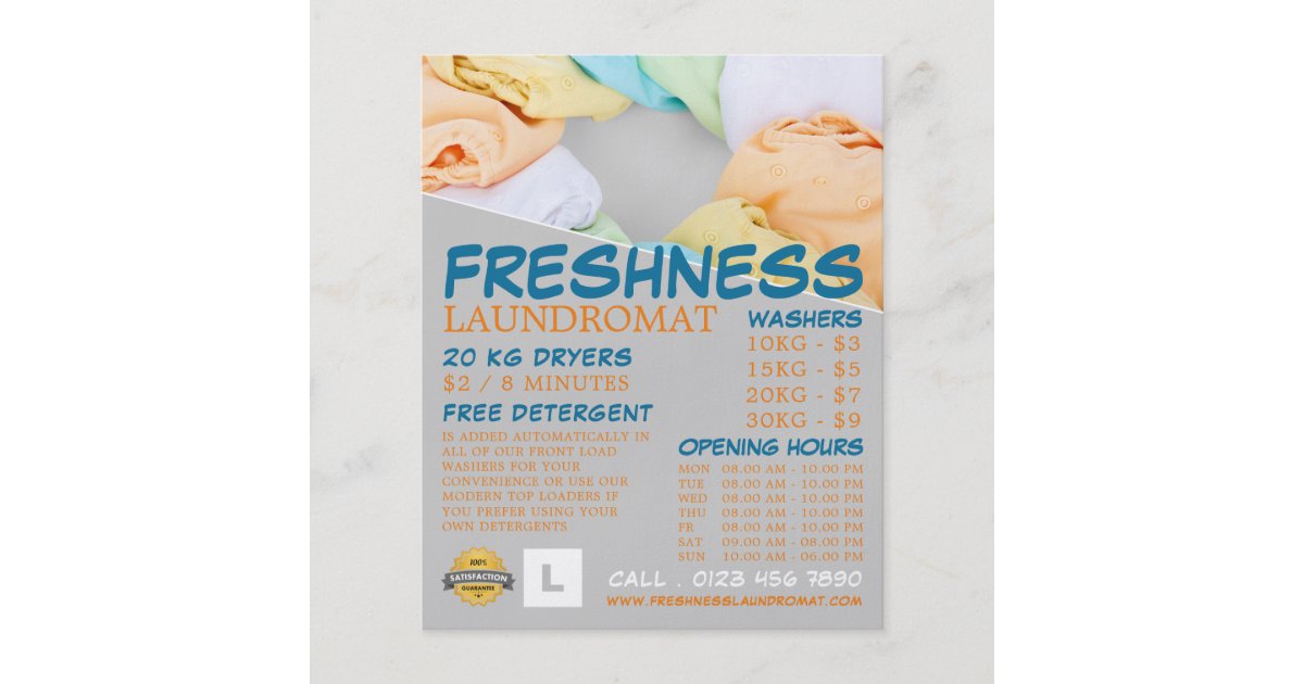 Soft Clothes, Laundromat, Cleaning Advertising Flyer | Zazzle