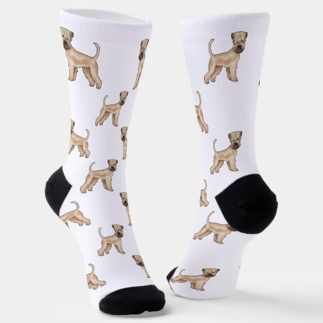 Soft-Coated Wheaten Terrier Beige Dog Pattern Socks | Zazzle