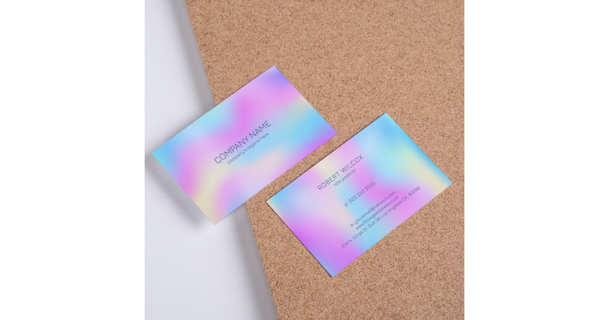 Soft colors holographic background 4 business card | Zazzle