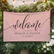 Soft Coral Pink Calligraphy Simple Wedding Welcome Banner | Zazzle