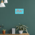 Soft cyan and Bittersweet Hello Poster | Zazzle
