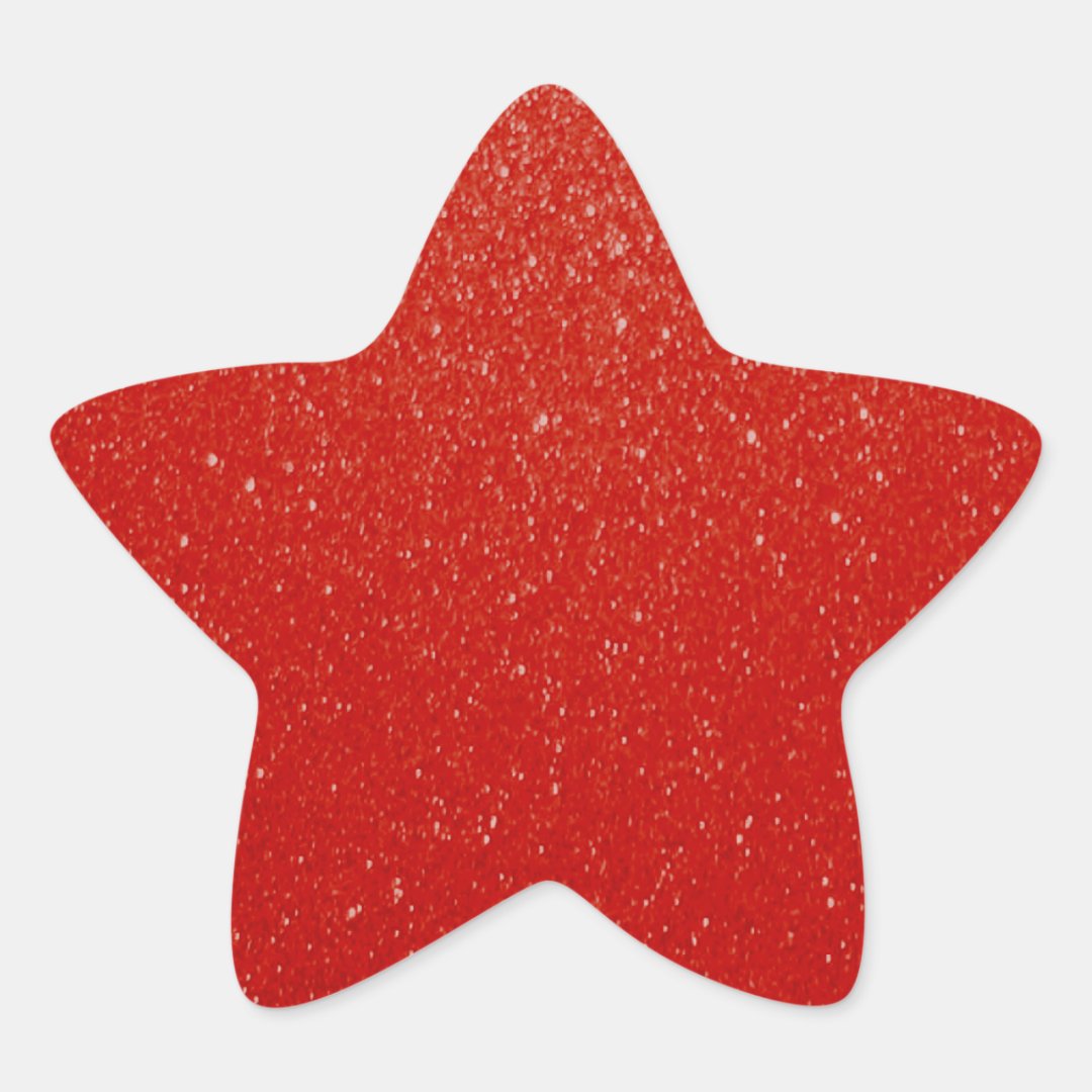 Soft Dark Red Glitter Star Sticker | Zazzle