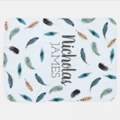 Soft Feathers Personalized Baby Name Blanket | Zazzle