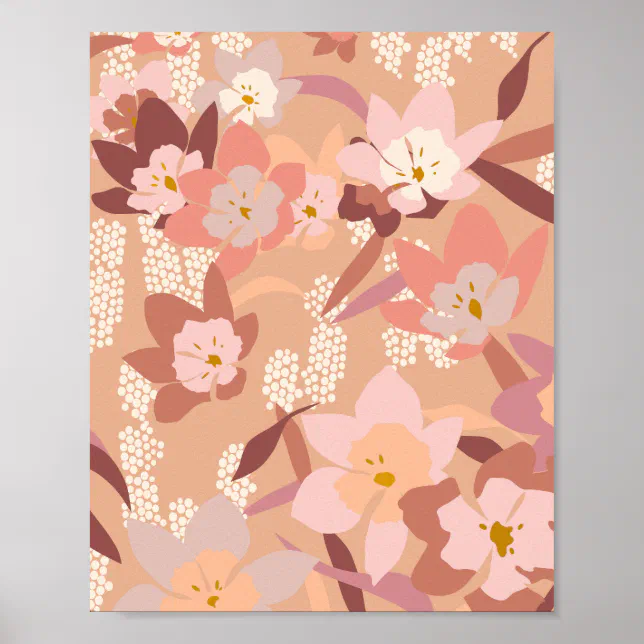 Soft Flowers - Peach Poster | Zazzle